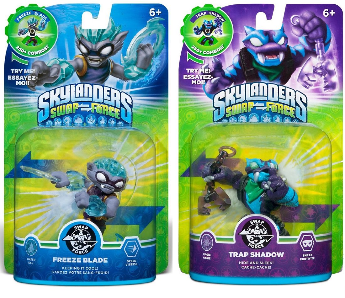 SKYLANDERS SWAP FORCE WAVE 4 Set of 2: TRAP SHADOW & FREEZE BLADE!