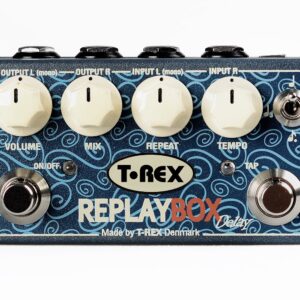 T-Rex Engineering REPLAY-BOX Delay Guitar Effects Pedal Featuring True Stereo Operation, Active Tap Tempo, Volume, Mix, Repeat, and Subdivision Controls for Ultimate Precision (10090)