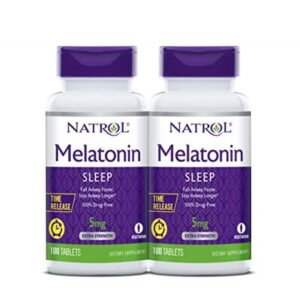 natrol melatonin time release 5mg tablets 100 ea (packs of 2)