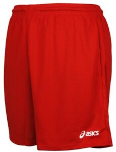 asics jr team knit short (x-large- 18/20, red)