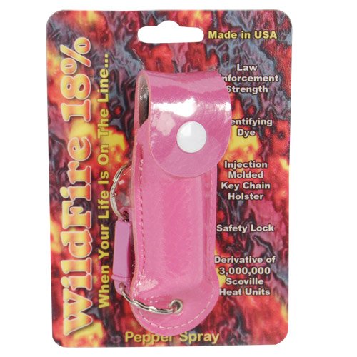 Wildfire 1/2 oz leatherette holster and Quick Release Key Chain pink