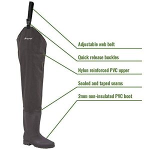 FROGG TOGGS Rana II PVC Bootfoot Hip Wader, Cleated or Felt Outsole