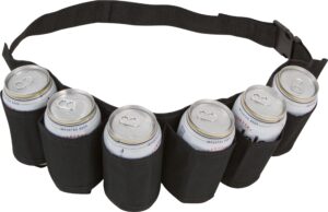 ez drinker beer & soda can holster belt 6 pack (black design)