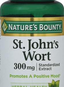 Nature's Bounty St. John’s Wort 300mg Capsules, Herbal Health Supplement, Promotes a Positive Mood, 100 Capsules