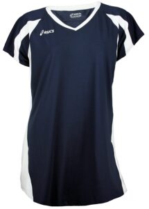 asics women's domain jersey (medium, navy/white)