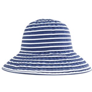 san diego hat company women's ribbon braid small brim hat - one size, navy/white