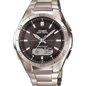 Casio Men's WVA-M640D-1ACR Wave Ceptor Analog-Digital Display Quartz Silver Watch