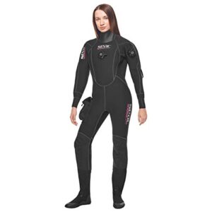 seac women's warmdry 4mm neoprene dry suit, black, x-large