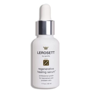 lerosett serum for acne scarring healing, redness, breakouts, blemishes, irritation, razor burn, hydrate & soothes skin, natural serum. plant based vegan - 1 oz