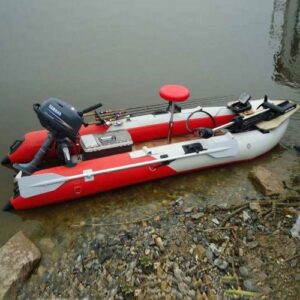 BRIS 14.1 FT Inflatable Kayak Fishing Tender Inflatable Poonton Boat with Air Floor