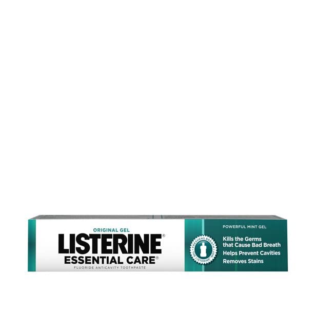 Listerine Essential Care Fluoride Toothpaste Gel-Mint, 4.2 Ounce (Pack of 2)