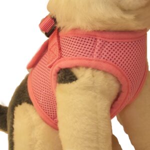 Snazzi Pet Soft Mesh Comfy Step in Dog Vest Harness Tiny XS Small Med Dogs 2-16 lbs Teacup Mini Toy Puppy (Baby Pink, SM 12.5"-13.5" 5-6.5 lbs)