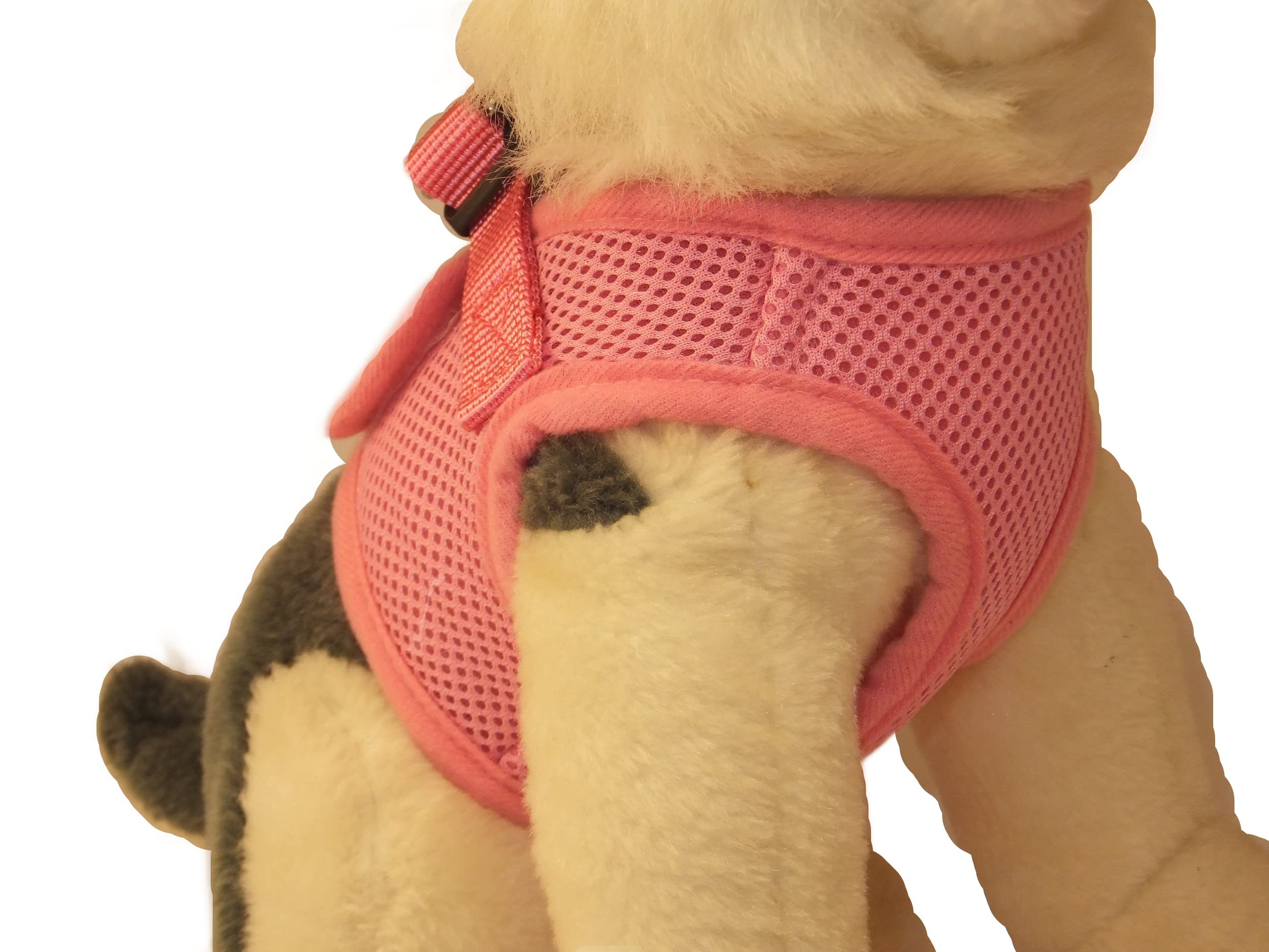 Snazzi Pet Soft Mesh Comfy Step in Dog Vest Harness Tiny XS Small Med Dogs 2-16 lbs Teacup Mini Toy Puppy (Baby Pink, SM 12.5"-13.5" 5-6.5 lbs)