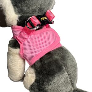 Snazzi Pet Soft Mesh Comfy Step in Dog Vest Harness Tiny XS Small Med Dogs 2-16 lbs Teacup Mini Toy Puppy (Baby Pink, SM 12.5"-13.5" 5-6.5 lbs)