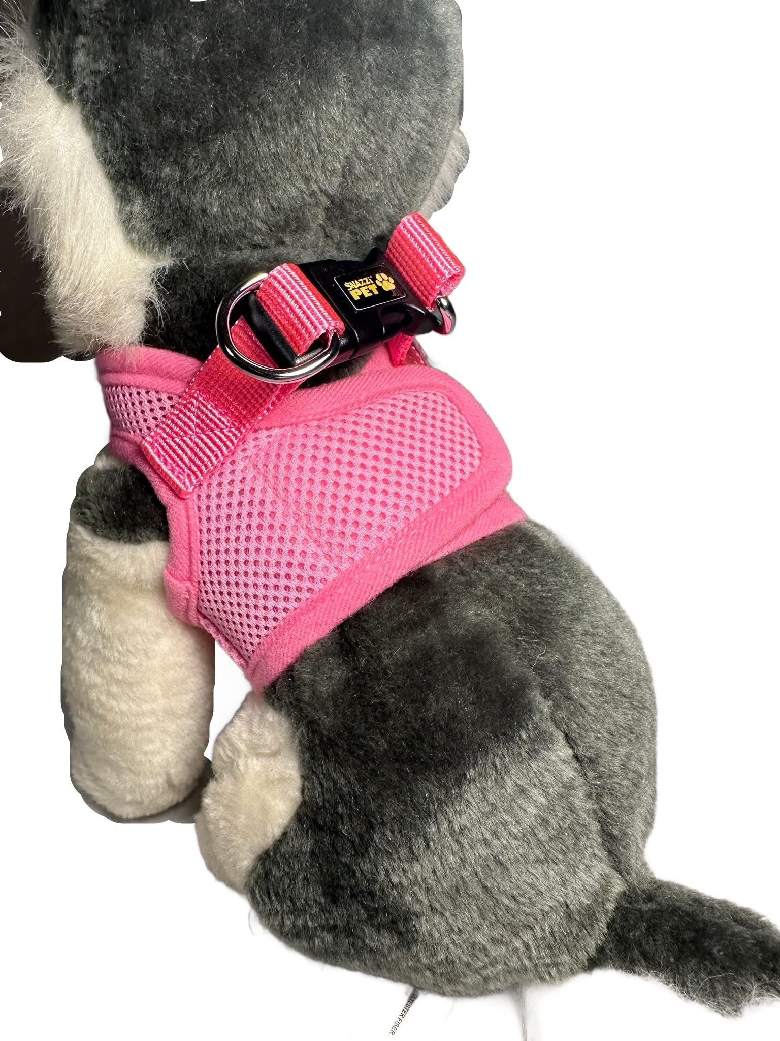 Snazzi Pet Soft Mesh Comfy Step in Dog Vest Harness Tiny XS Small Med Dogs 2-16 lbs Teacup Mini Toy Puppy (Baby Pink, SM 12.5"-13.5" 5-6.5 lbs)