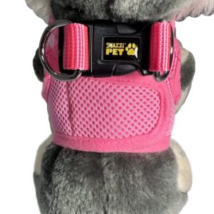 Snazzi Pet Soft Mesh Comfy Step in Dog Vest Harness Tiny XS Small Med Dogs 2-16 lbs Teacup Mini Toy Puppy (Baby Pink, SM 12.5"-13.5" 5-6.5 lbs)