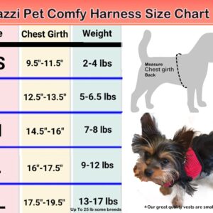 Snazzi Pet Soft Mesh Comfy Step in Dog Vest Harness Tiny XS Small Med Dogs 2-16 lbs Teacup Mini Toy Puppy (Baby Pink, SM 12.5"-13.5" 5-6.5 lbs)