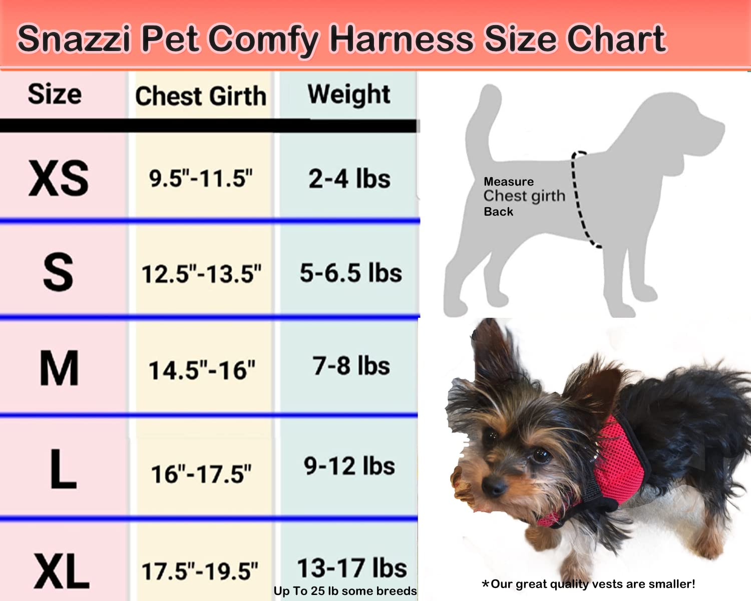 Snazzi Pet Soft Mesh Comfy Step in Dog Vest Harness Tiny XS Small Med Dogs 2-16 lbs Teacup Mini Toy Puppy (Baby Pink, SM 12.5"-13.5" 5-6.5 lbs)