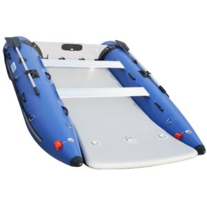 BRIS 11 ft Inflatable Catamaran Inflatable Boat Inflatable Dinghy Mini Cat Boat Blue