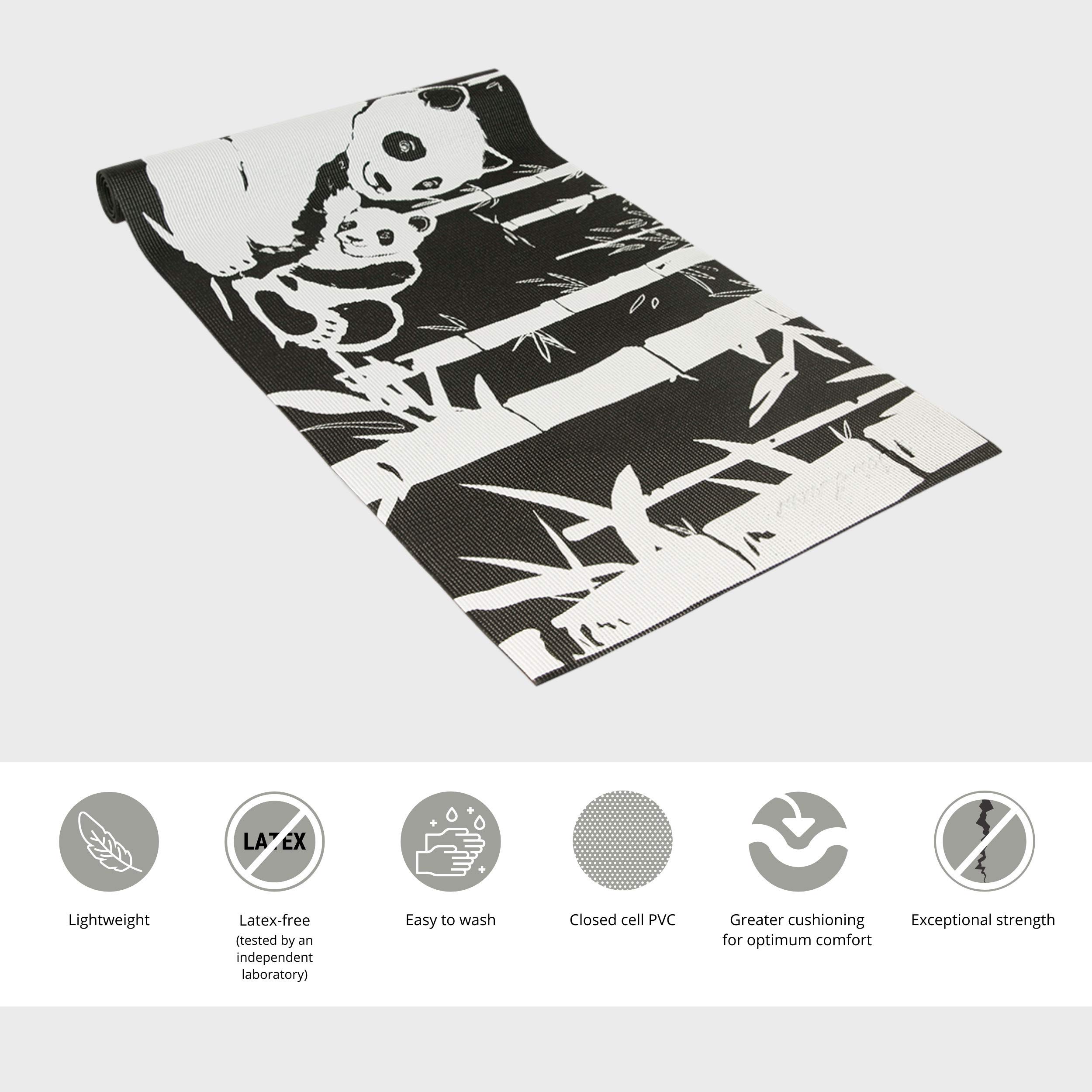 Wai Lana Yoga Mat Panda, Color:Black