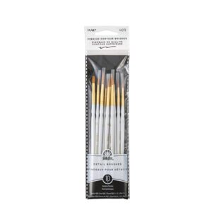 plaid detail round brush set, 44278 (10-piece),black