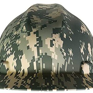 MSA 10104254 Freedom Series V-Gard Full-Brim Hard Hat With Fas-Trac III Ratchet Suspension, Polyethylene Shell, Self Adjusting Crown Straps - Standard Size in American Camouflage