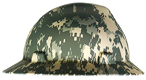 MSA 10104254 Freedom Series V-Gard Full-Brim Hard Hat With Fas-Trac III Ratchet Suspension, Polyethylene Shell, Self Adjusting Crown Straps - Standard Size in American Camouflage