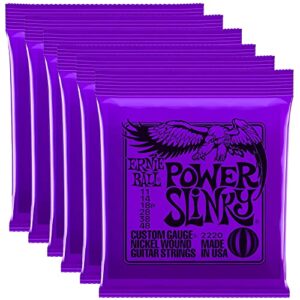 ernie ball 2220 power slinky 11-48 (6 pack bundle)