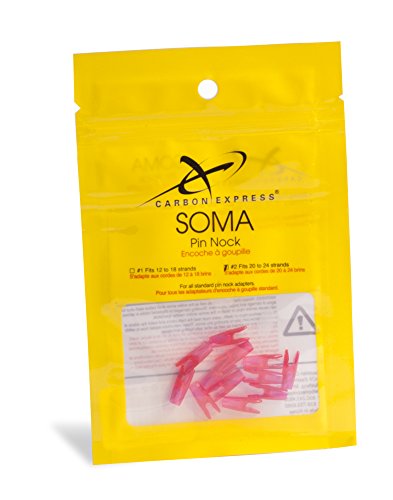 Carbon Express Soma Pin Nock, Size #2 (20-24 Strand Strings), 12-Pack, Pink