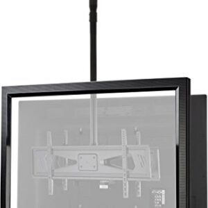 Displays 2go Dual Sided Ceiling TV Mount for 37" to 70" Flat Screen Monitors, Height Adjustable, Steel (Black)