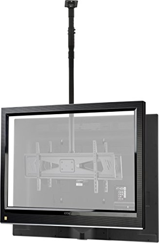 Displays 2go Dual Sided Ceiling TV Mount for 37" to 70" Flat Screen Monitors, Height Adjustable, Steel (Black)