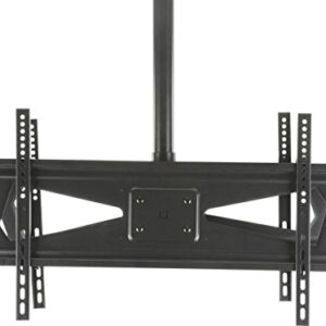 Displays 2go Dual Sided Ceiling TV Mount for 37" to 70" Flat Screen Monitors, Height Adjustable, Steel (Black)