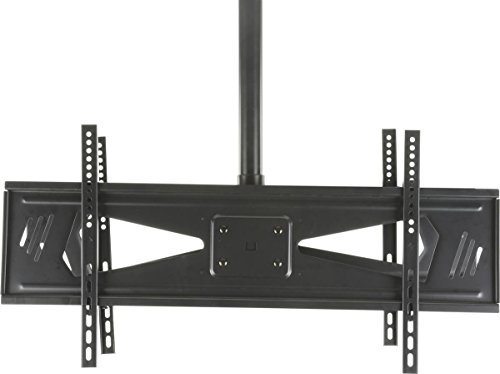 Displays 2go Dual Sided Ceiling TV Mount for 37" to 70" Flat Screen Monitors, Height Adjustable, Steel (Black)