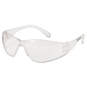 crews checklite safety glasses, clear frame, clear lens - 12 pairs of safety glasses.