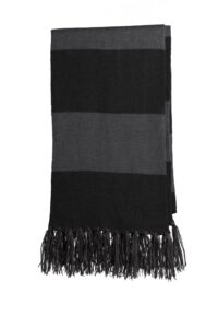 sport-tek spectator scarf sta02 - black/iron grey sta02 os