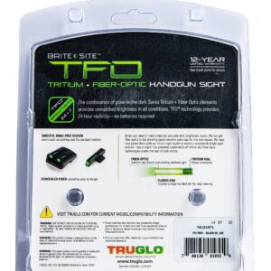 TRUGLO TFO Tritium & Fiber-Optic Handgun Sight | Durable Snag-Resistant Green Front Night Sight, Compatible with Ruger SR9/SR9C, SR40/SR40C, SR45