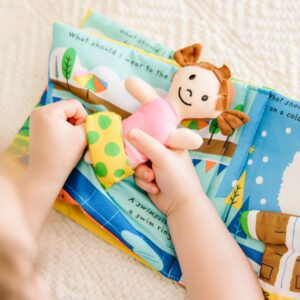 Melissa & Doug Soft Activity Baby Book - What Should I Wear? - Sensory Travel Toys, Dress Up Doll For Babies And Toddlers