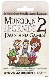 steve jackson games munchkin legends 2 – faun and games card game (expansion) | 56-card expansion | adult, kid & family game | fantasy adventure rpg | ages 10+ | 3-6 players | avg play time 120 min