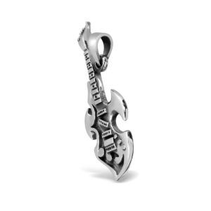 WithLoveSilver 925 Sterling Silver Rock Fire Electric Guitar Charm Pendant