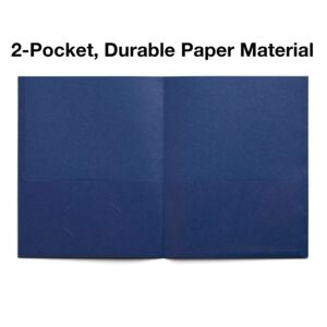 Staples 907701 2-Pocket Folders, Dark Blue, 10/Pack (13377-CC)