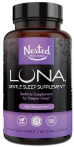 luna sleep aid | non-habit forming natural sleep aid with valerian root, melatonin, chamomile, lemon balm, and more | sleeping pills for adults with naturally sourced ingredients - 60 vegan capsules