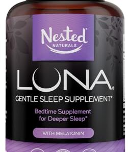 Luna Sleep Aid | Non-Habit Forming Natural Sleep Aid with Valerian Root, Melatonin, Chamomile, Lemon Balm, and More | Sleeping Pills for Adults with Naturally Sourced Ingredients - 60 Vegan Capsules