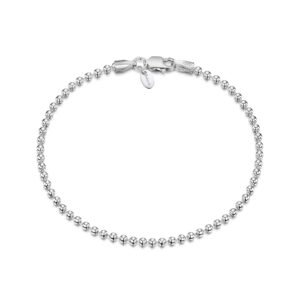 amberta 925 sterling silver 2 mm ball chain bracelet length 7.5" inch / 19 cm (7.5)