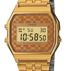 Casio #A159WGEA-9A Men's Vintage Gold Tone Chrongoraph Alarm LCD Digital Watch