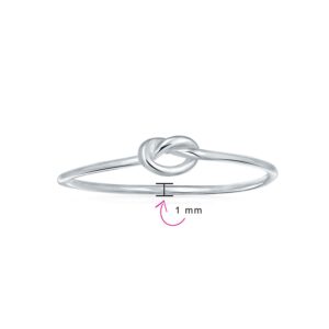 Bling Jewelry 925 Sterling Silver Stackable Thin Love Knot Band Ring SIZE 7