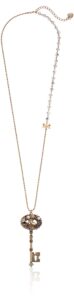 betsey johnson woven cluster key long pendant necklace, 31''