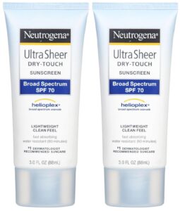 neutrogena ultra sheer broad spectrum sunscreen spf 70 - 3 oz - 2 pk