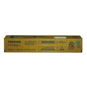 toshiba cyan toner cartridge (28 000 yield) (tostfc50uc) in retail packaging