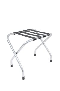 whp wholesale hotel products- chrome luggage rack- environmentally safe manufacturing process- waterproof finish- perfect for condos, homes, coastal rental properties, hotels