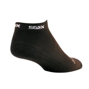 sockguy, adults' sgx socks - small/medium, 1.5 inches black